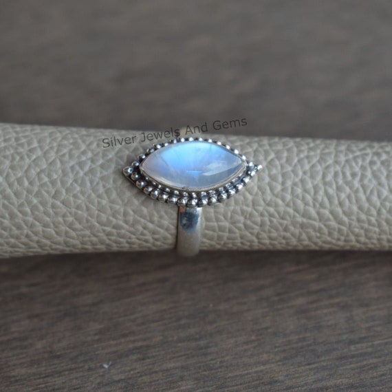 Moonstone Ring Handmade Ring for Her 925 Sterling Silver - Etsy