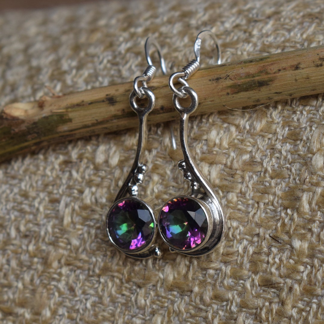 Mystic Topaz Earrings, Handmade Earrings, 925 Sterling Silver Earrings ...