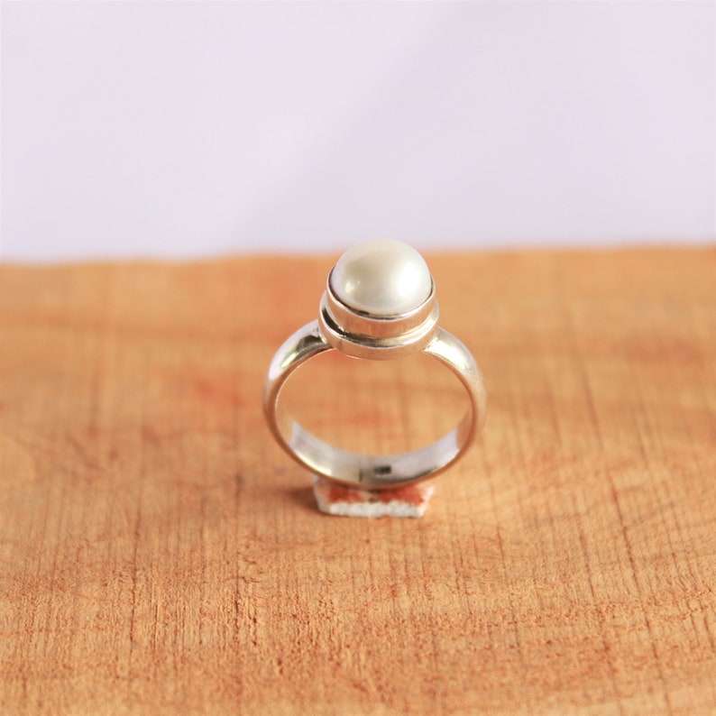 Natural Pearl Ring-Handmade Silver Ring-925 Sterling Silver | Etsy