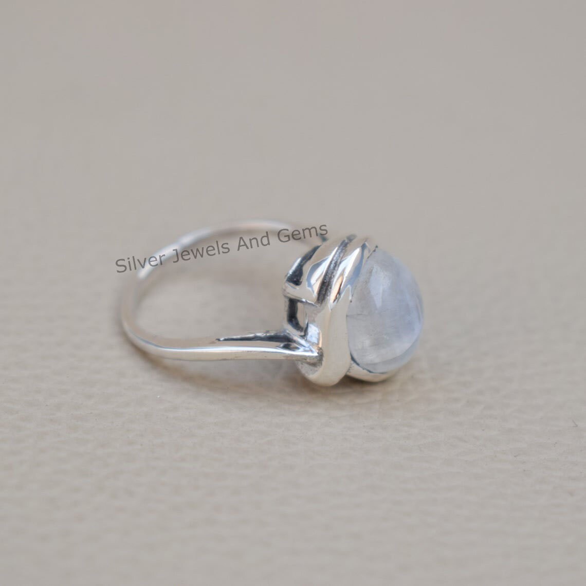 Natural Moonstone Ring-blue Fire Moonstone Ring-handmade - Etsy Canada