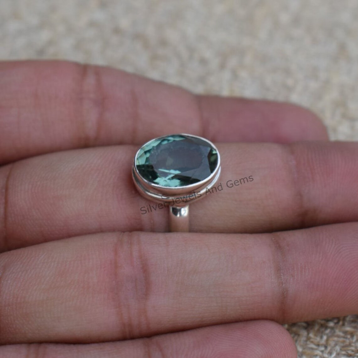 Green Quartz Ring Handmade Quartz Ring Green Gemstone Ring - Etsy