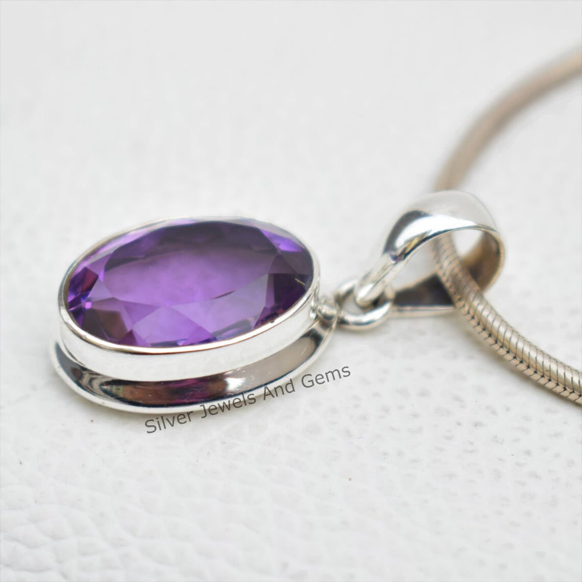 Natural Amethyst Pendant-handmade Silver Pendant-925 Sterling - Etsy