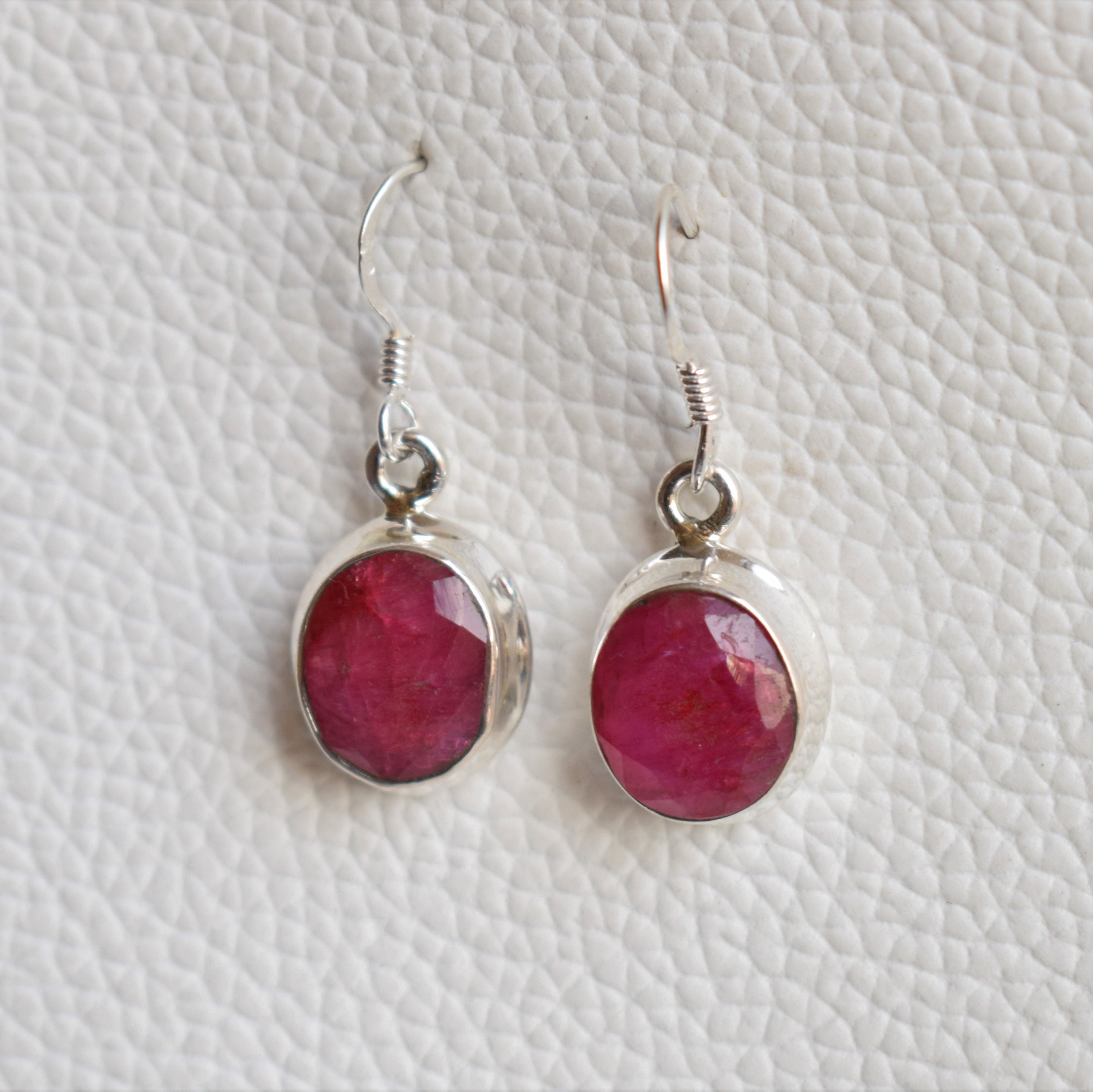 Ruby Earrings-red Ruby Earrings-handmade Silver Earrings-925 - Etsy