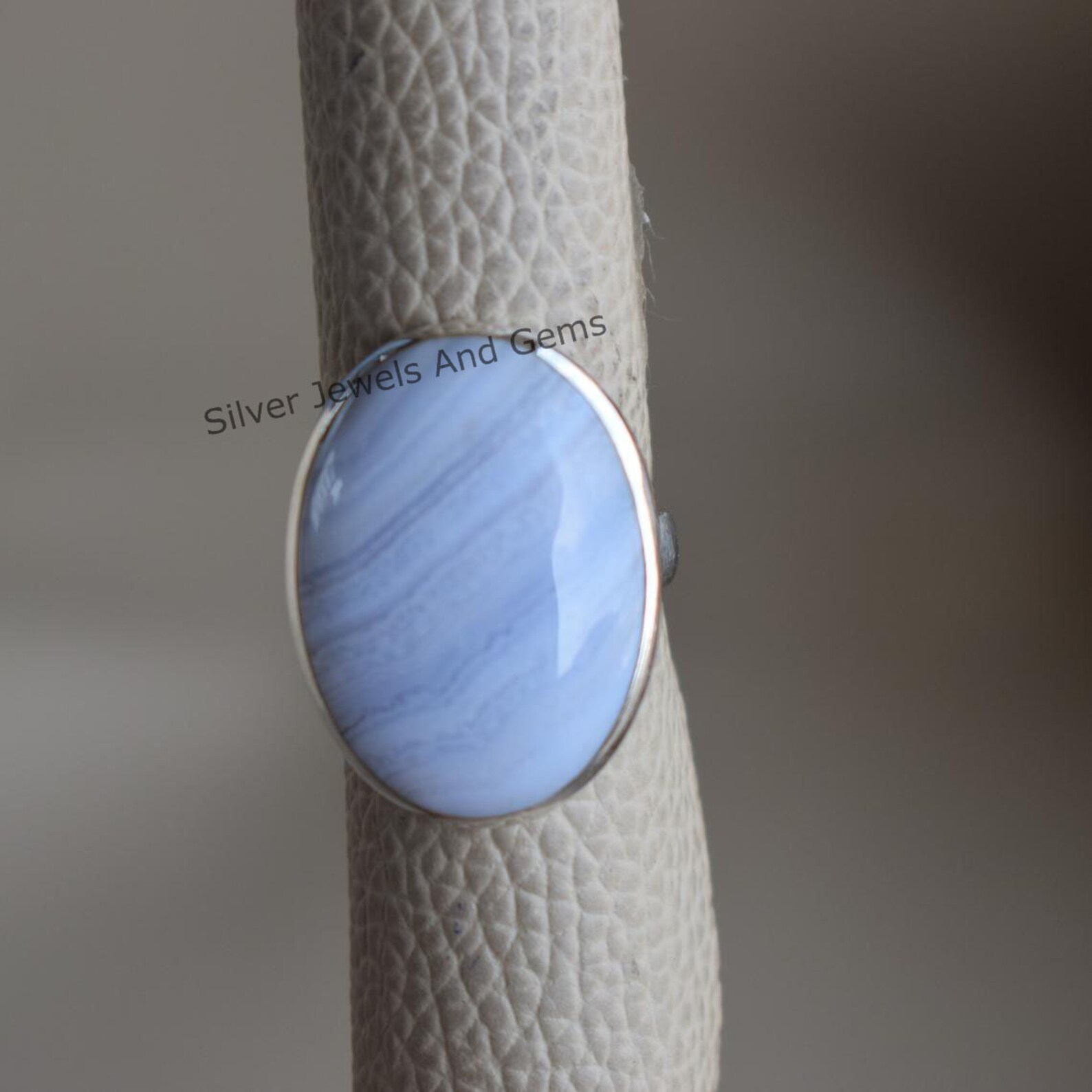 Natural Blue Lace Agate Ring-handmade Silver Ring-925 Sterling | Etsy