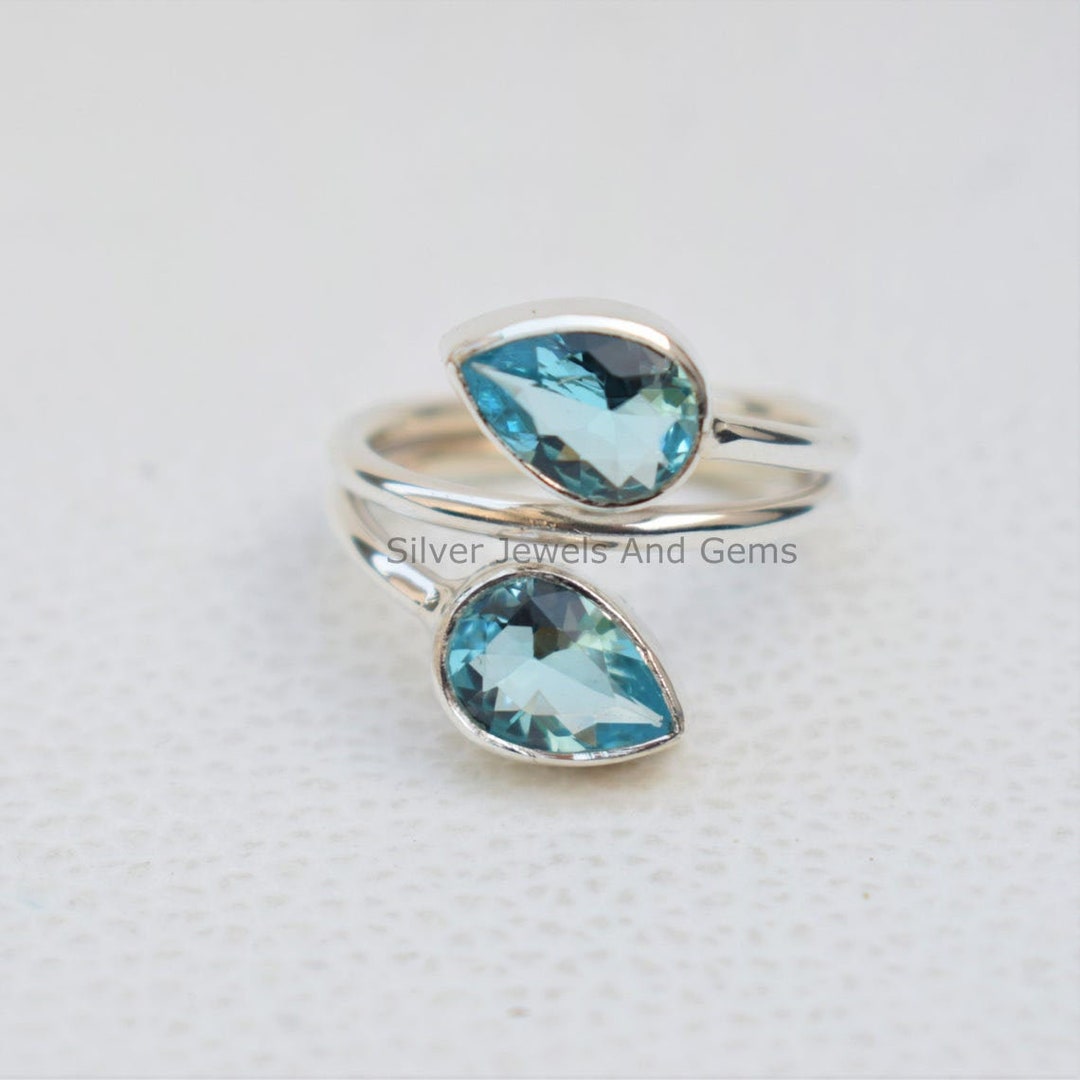 Natural Blue Topaz Ring-handmade Silver Ring-925 Sterling Silver Ring ...