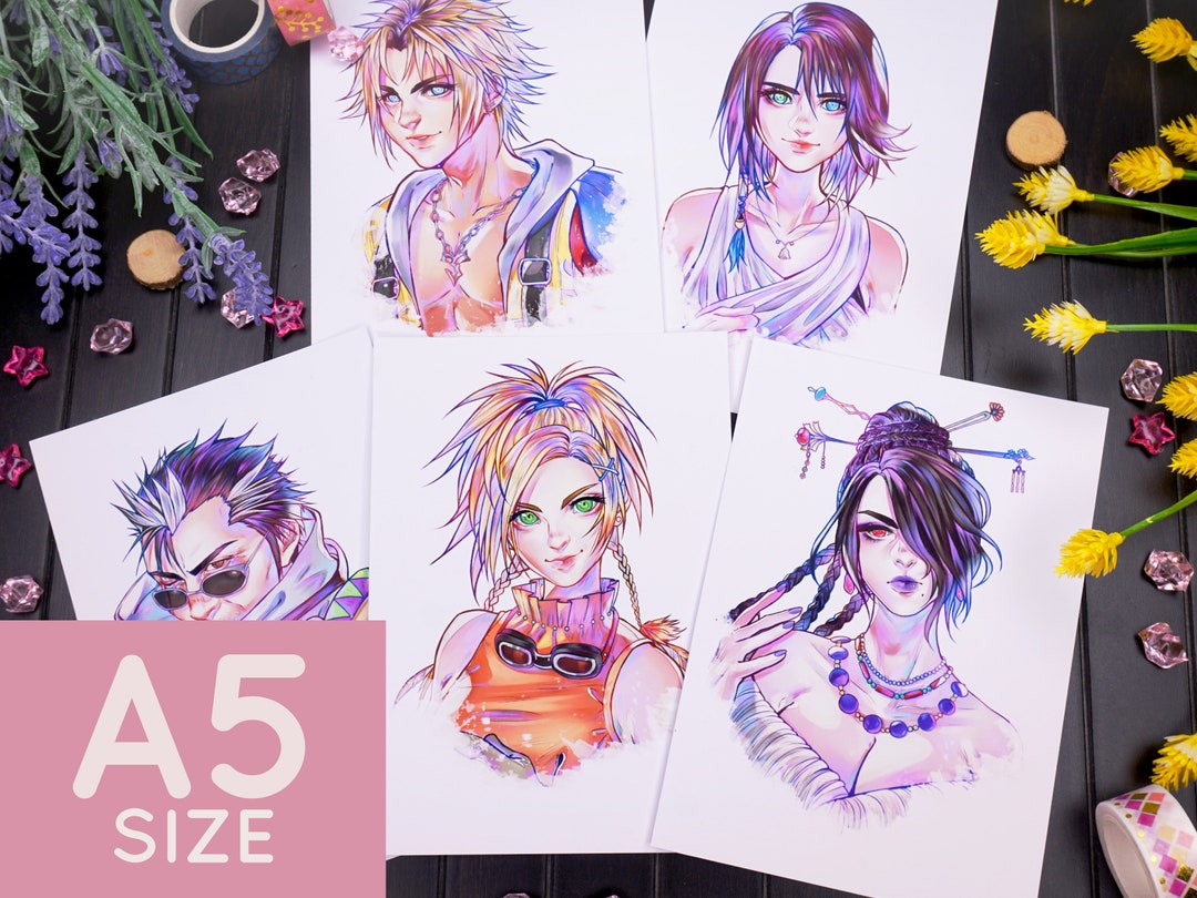 A5 Print - Final Fantasy X - Tidus, Yuna, Rikku, Lulu, Auron - Etsy