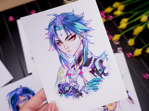 Art & Collectibles Prints Digital Prints Genshin Impact print Xiao ...
