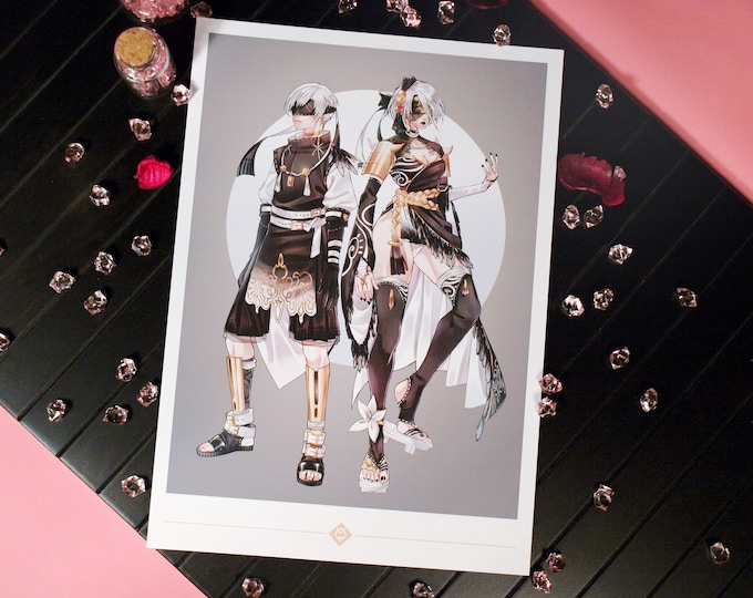 Art Print - Nier Automata Original Japanese Design - 9S and 2B - Etsy
