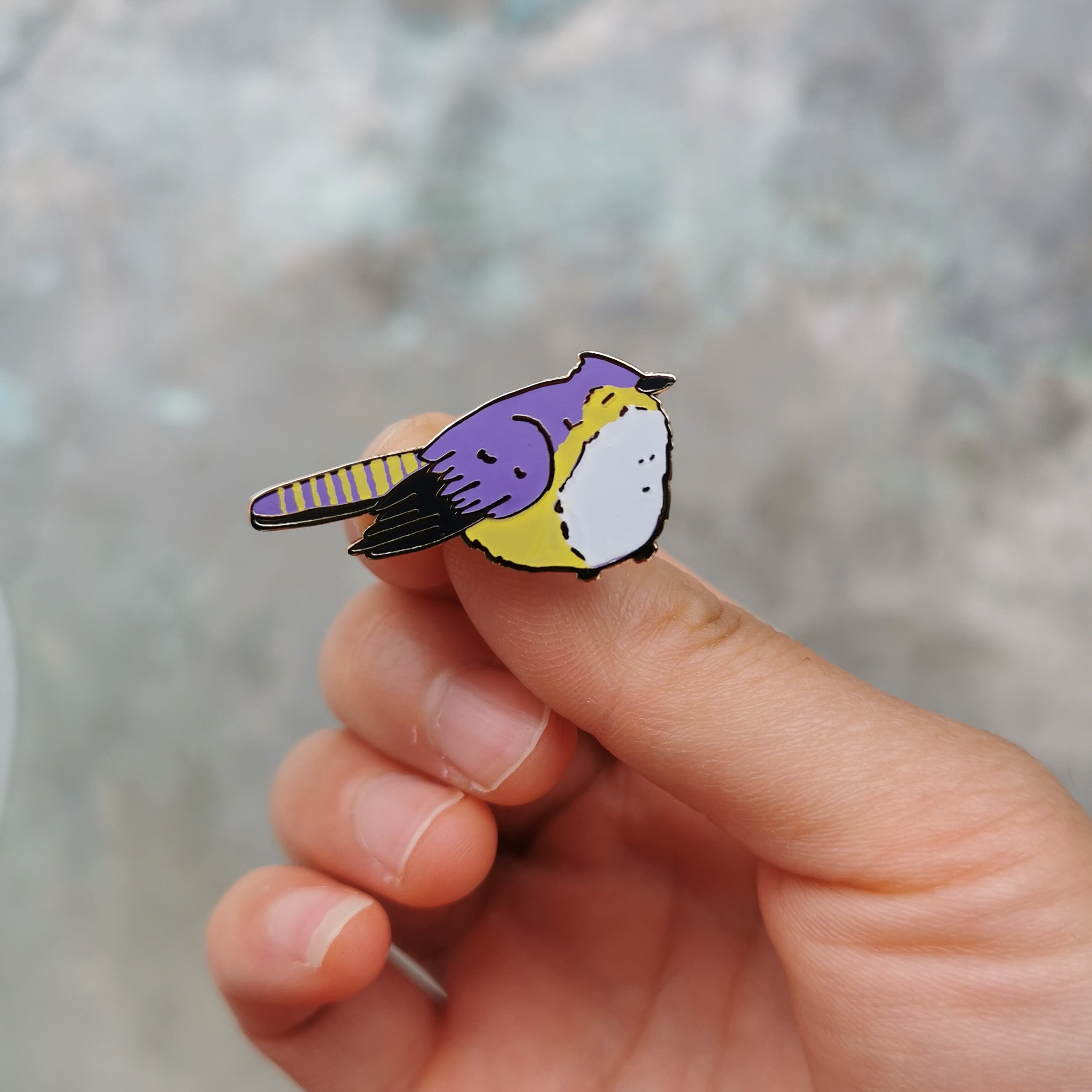 Non Binary Enamel Pin Non Binary Bird Pin Enby Pin | Etsy