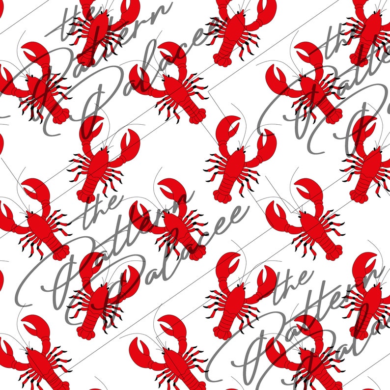 Crawfish / Seamless Pattern / Digital File / Lobsters / - Etsy