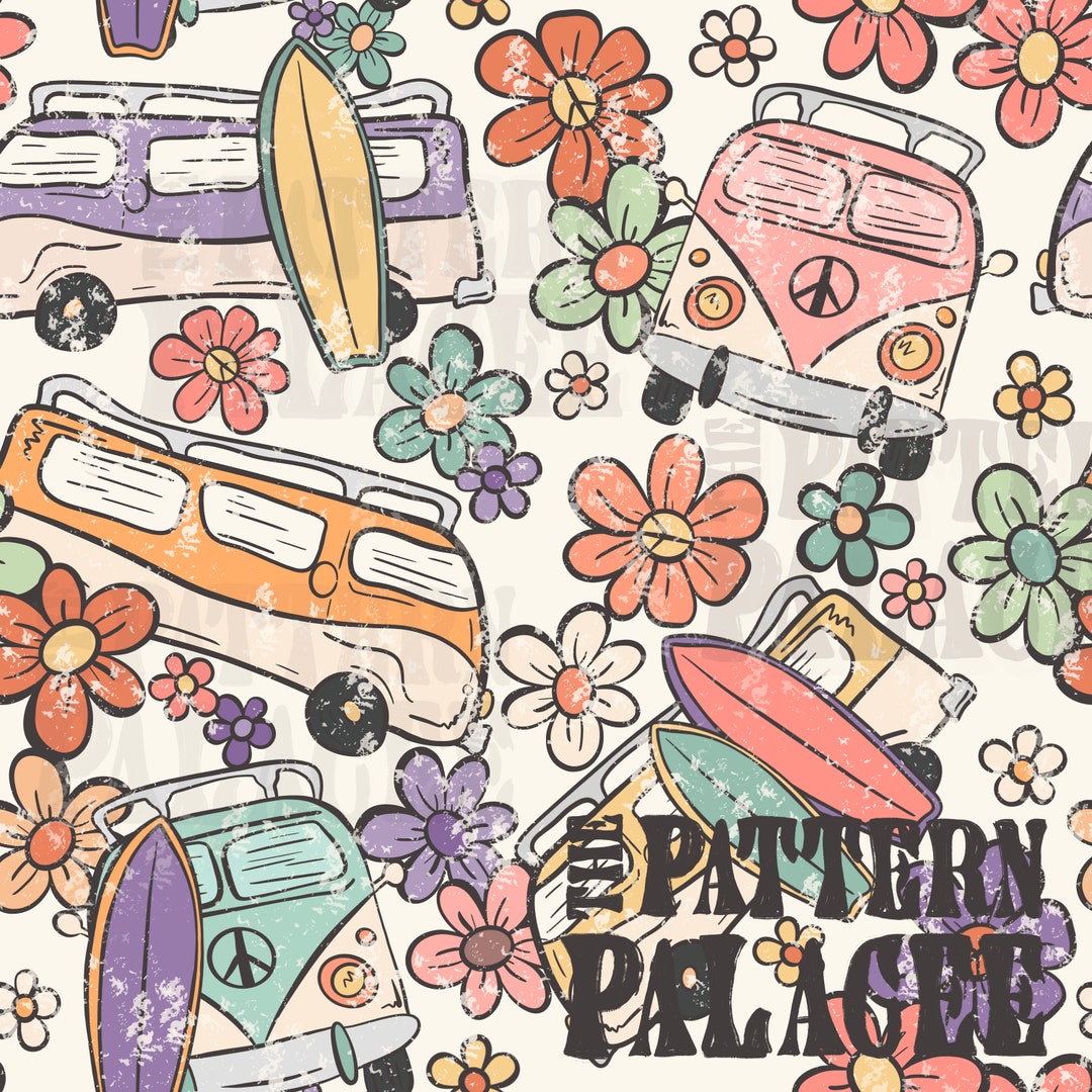 Beach Vans Pattern / Digital Pattern / Line Art Pattern / Digital ...