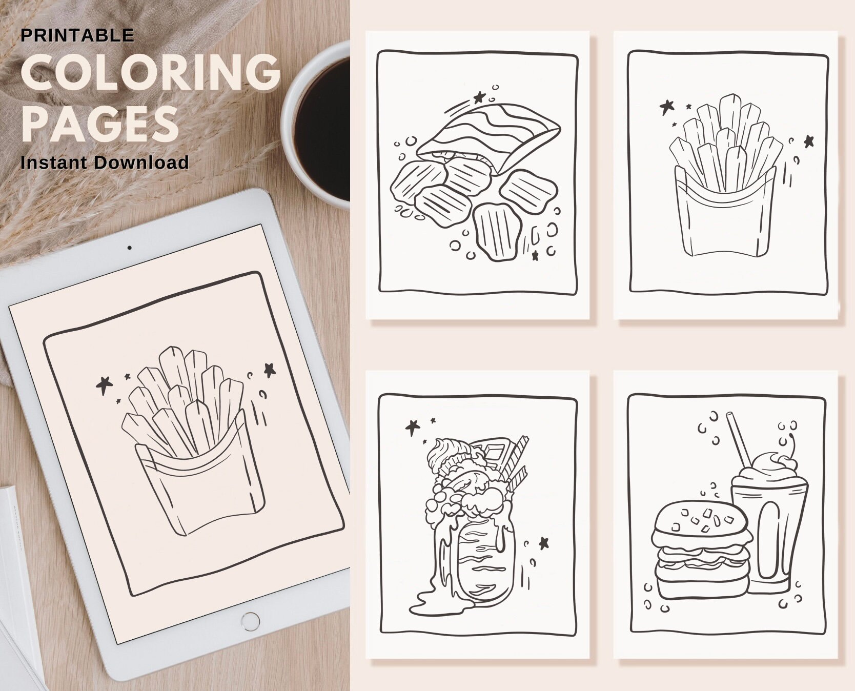 Coloring Pages 4 Snack Pack Coloring Pages Coloring for Adults Coloring ...