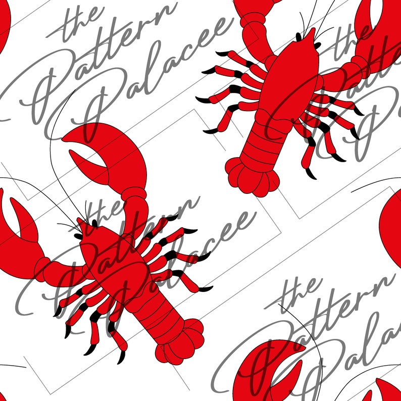 Crawfish / Seamless Pattern / Digital File / Lobsters / - Etsy