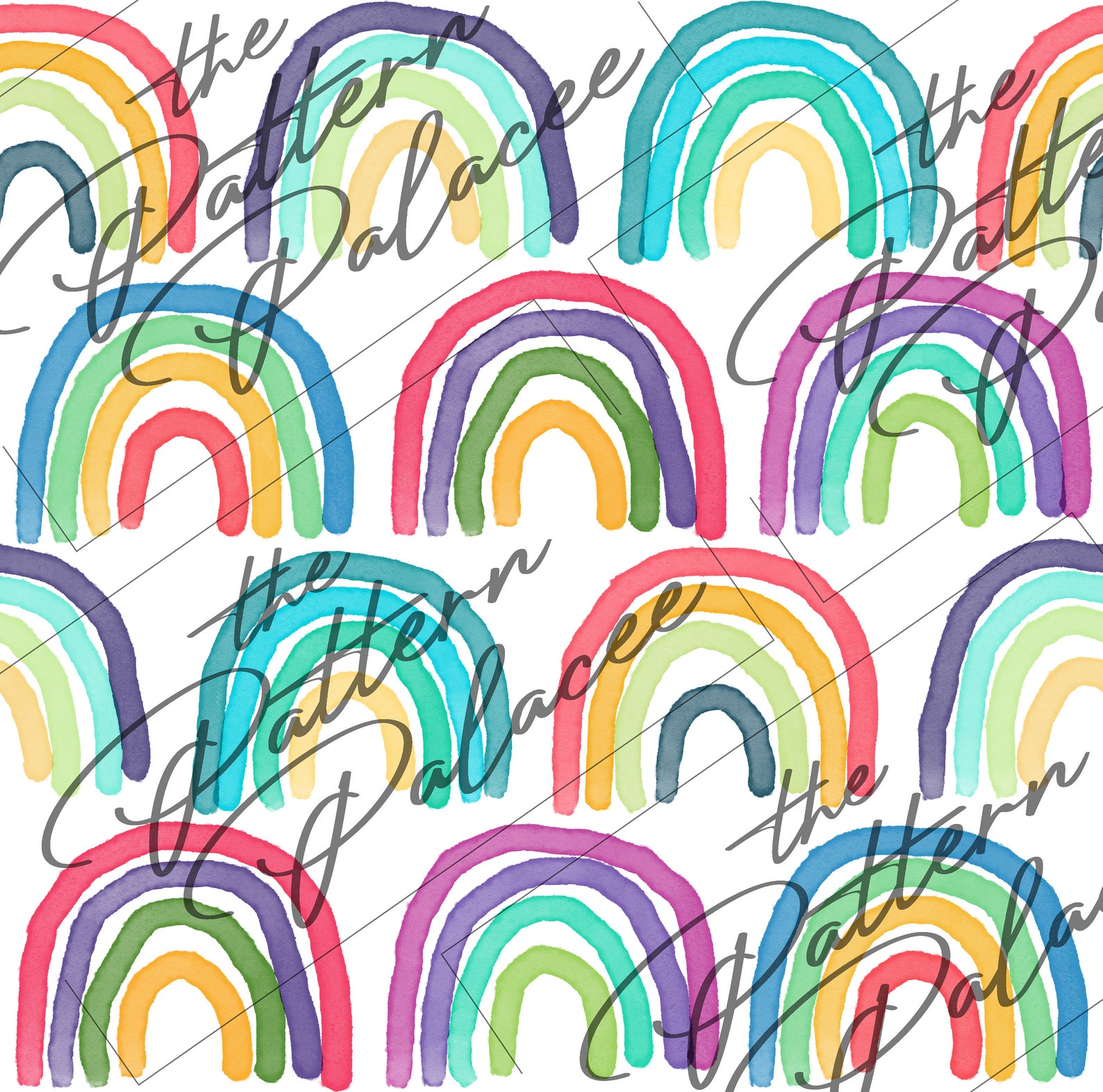 Water Color Rainbows / Hand Drawn Rainbows / Seamless Pattern - Etsy
