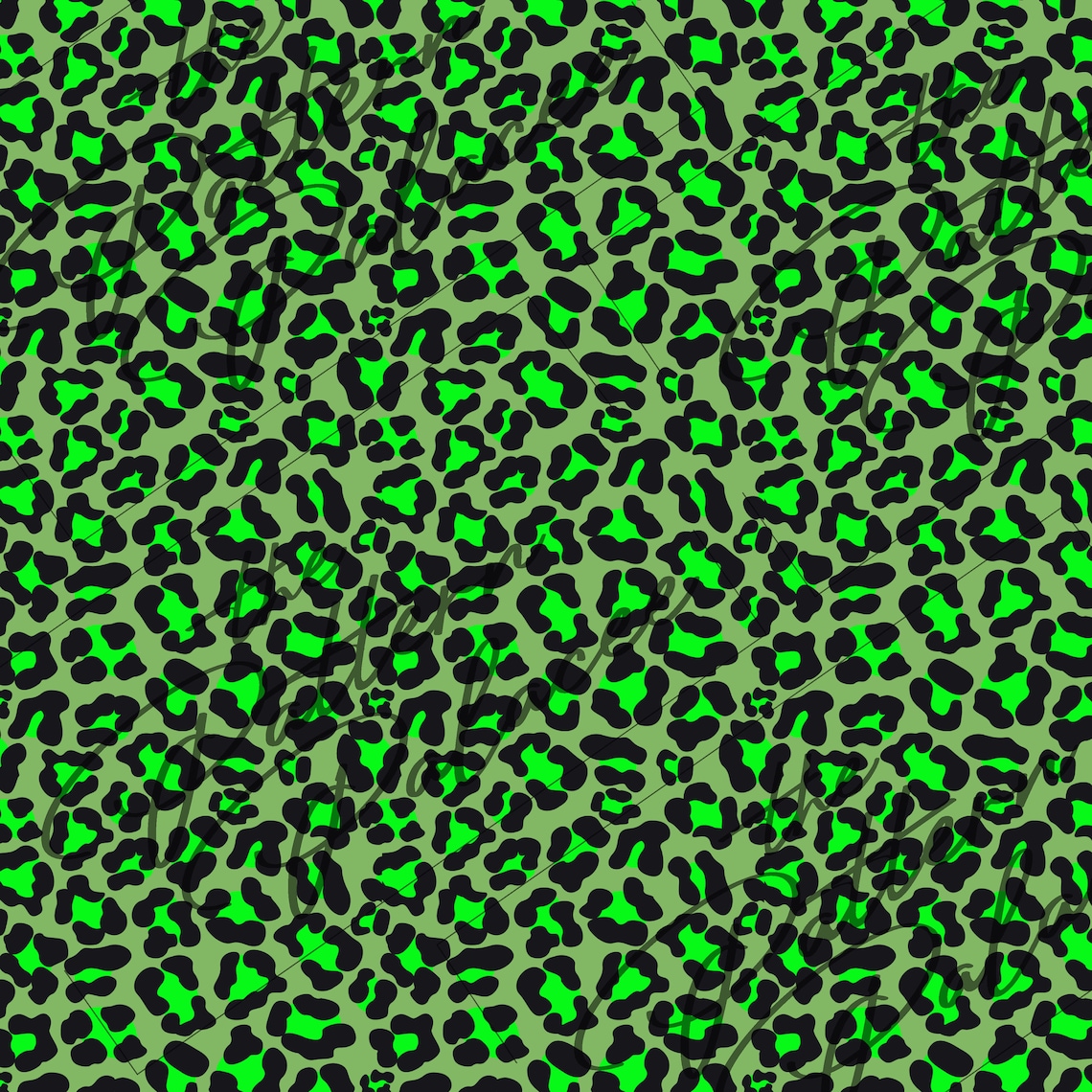 Green Cheetah / Seamless Pattern / Digital File / Digital Download ...