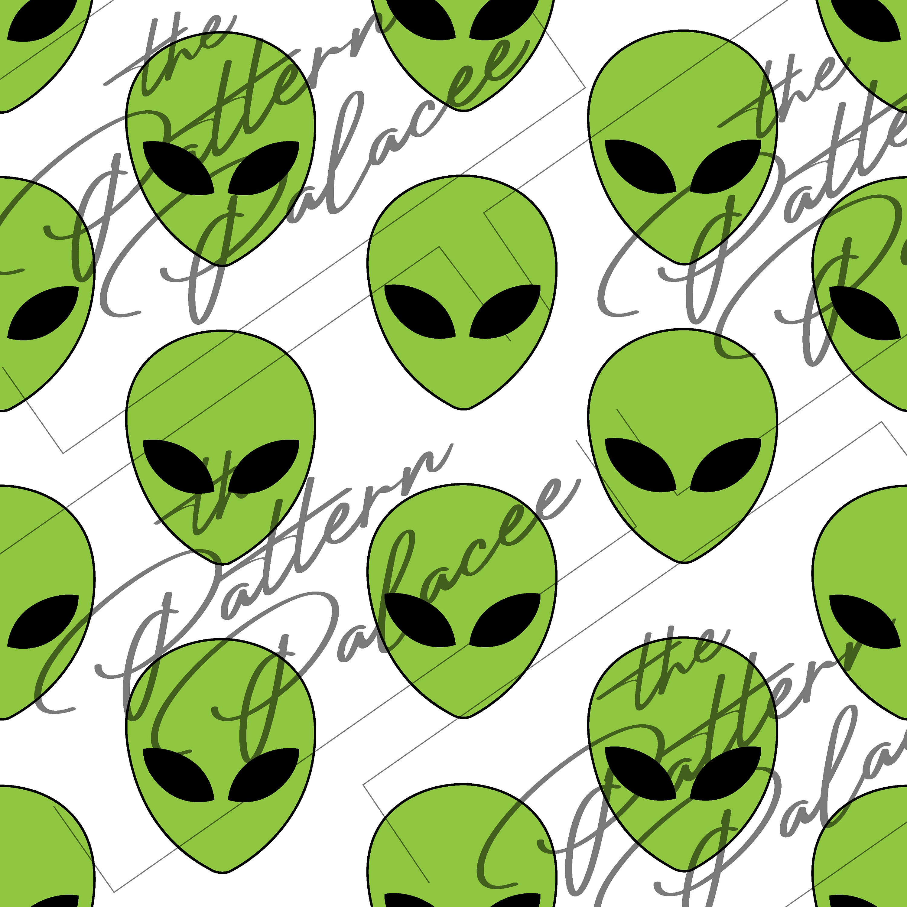 Cute Alien Heads / Alien Seamless Pattern / Boy Patterns / JPEG ...