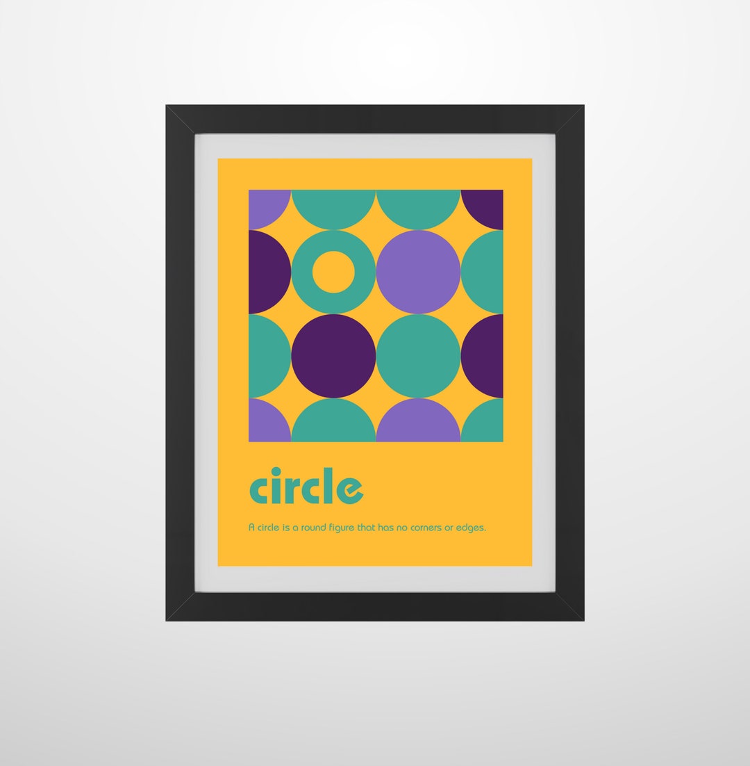 Midcentury Modern Shapes Poster (yellow, Teal, Lilac, Purple) - Etsy