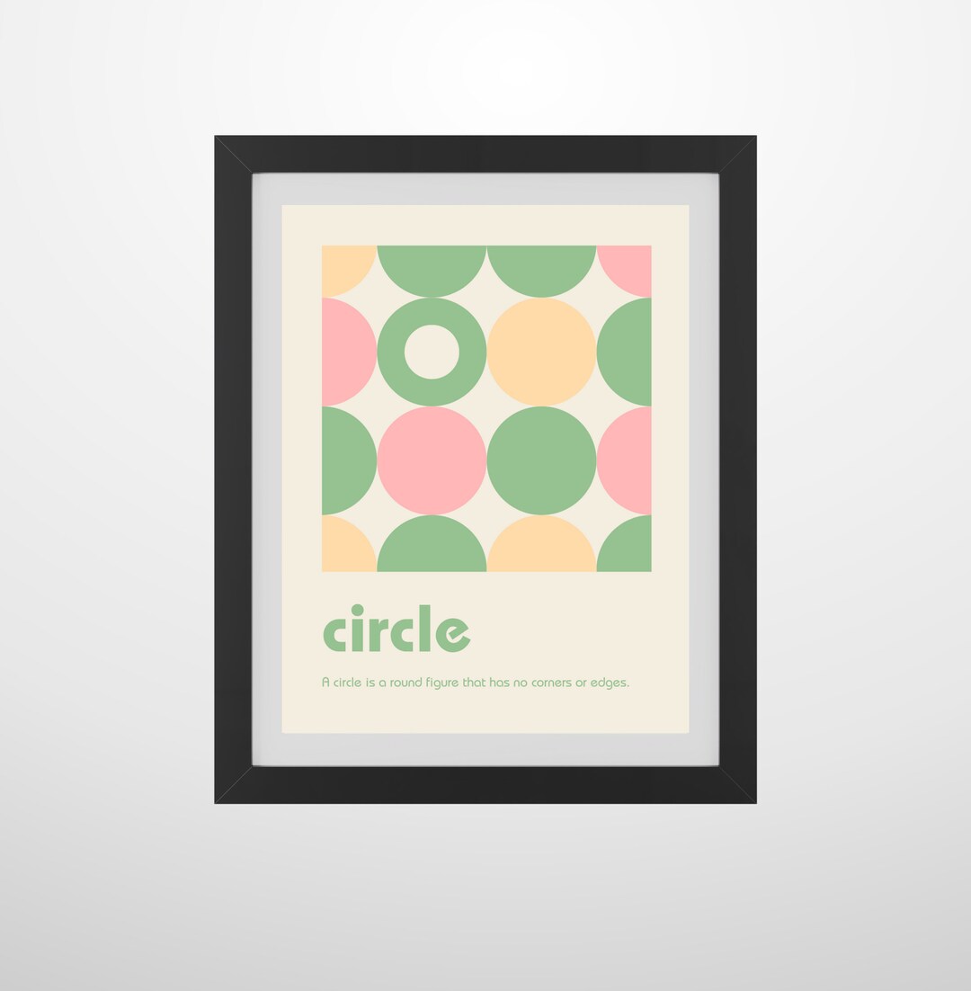 Midcentury Modern Shapes Poster (green, Beige, Peach, Pink) - Etsy