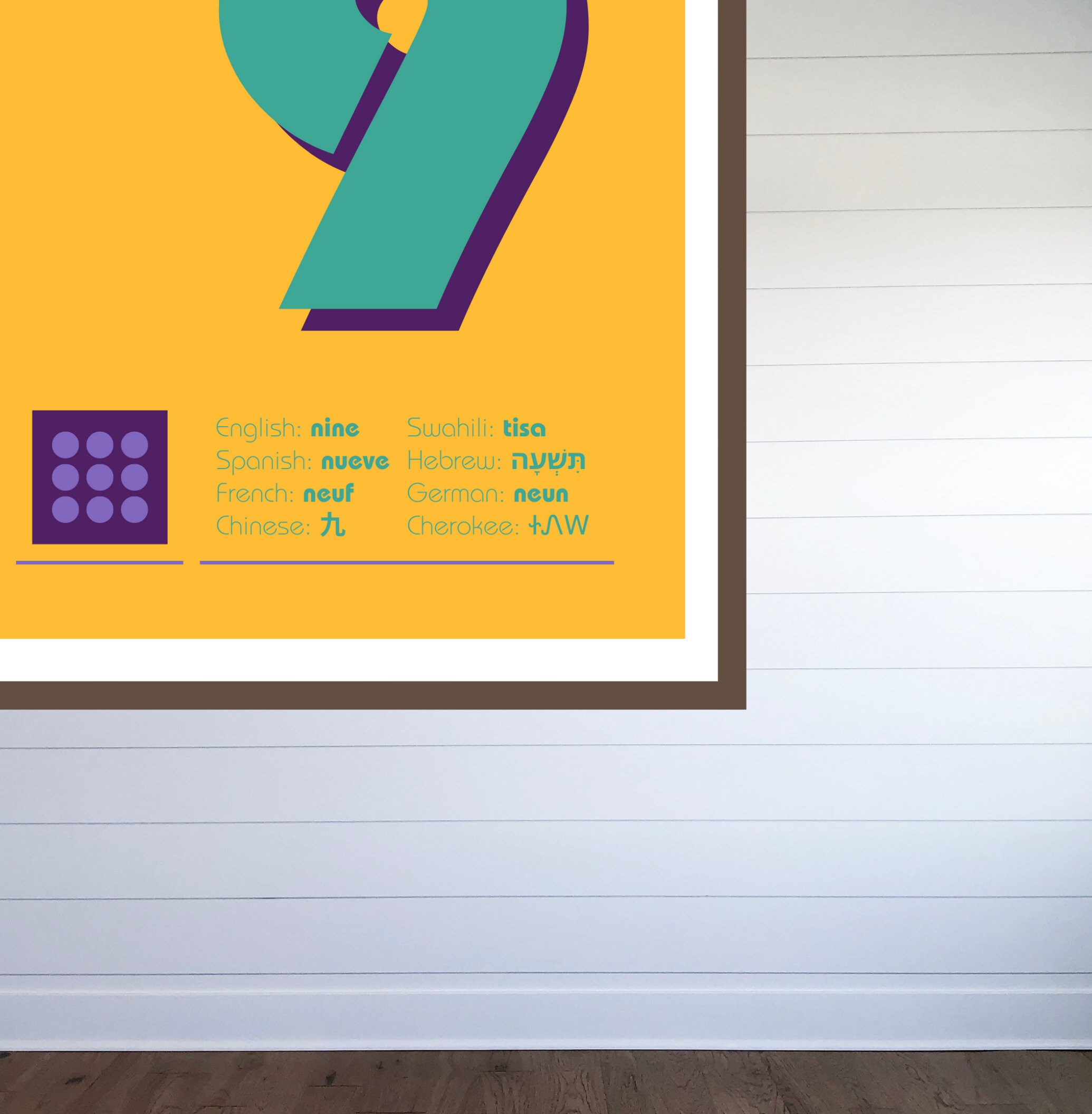 Midcentury Modern Numbers Poster (yellow, Teal, Lilac, Purple) - Etsy