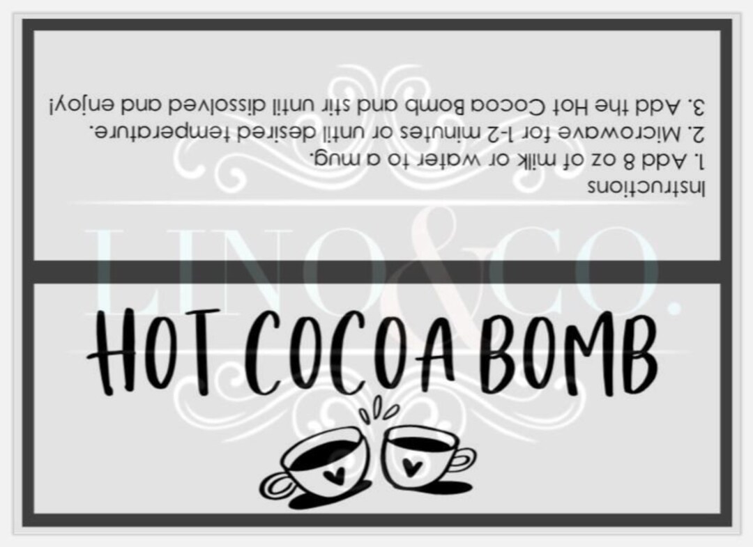 Hot Cocoa Bomb Label Tag SVG JPEG PNG File - Etsy