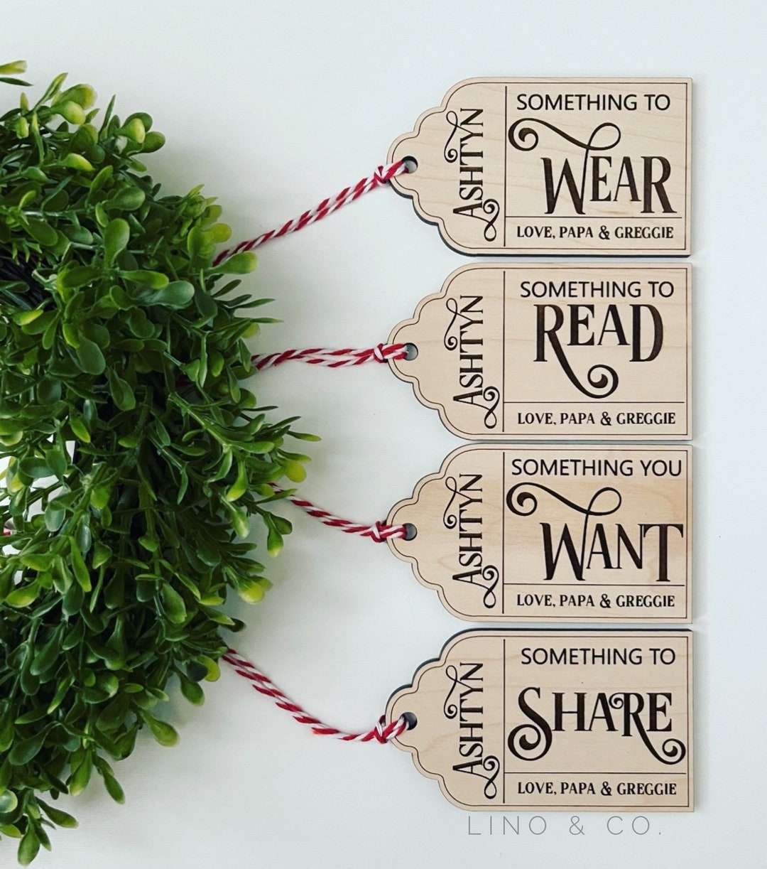 Gift Christmas Tags | Need Want Wear Read Share | Custom Gift Tags - Etsy