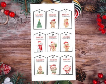 Printable Christmas Gift Tags, Holiday Presents (PDF) - Etsy