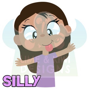 African American Kids Emotions Clipart, Black and White, Digital Stamps ...