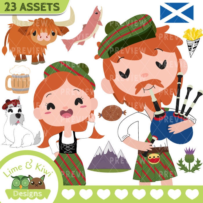 Scotland Clipart Instant Download Vector Art Personal & | Etsy