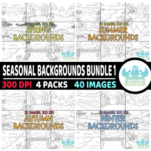 Seasonal Backgrounds Clipart Bundle 1 Spring Backgrounds - Etsy
