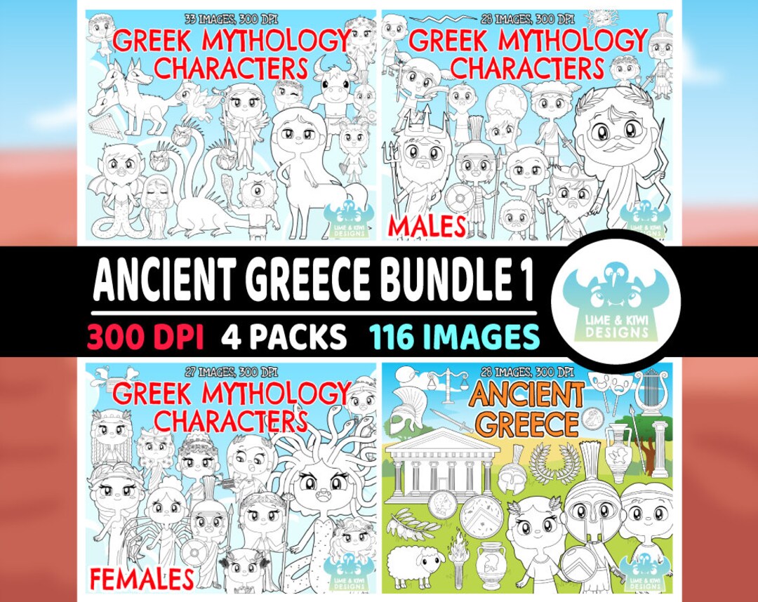 Ancient Greece Digital Stamps Bundle 1, Greek, Greek Gods, Olive Branch ...