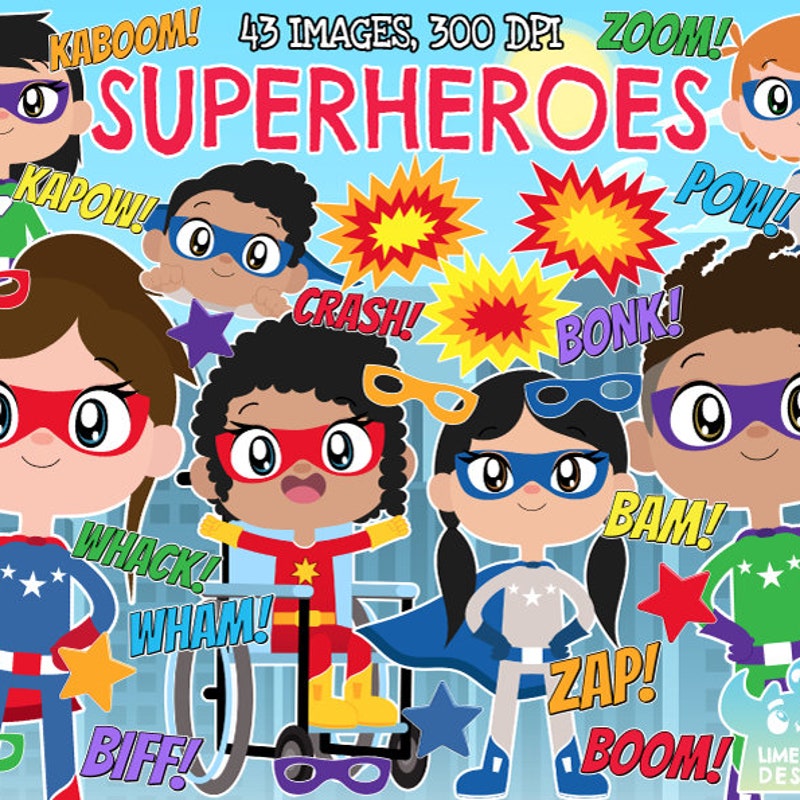 Superhero Clip Art - Etsy