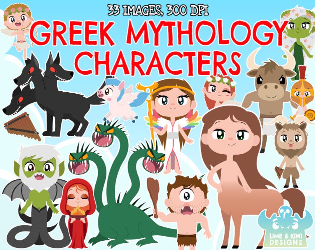Greek Mythology Characters Clipart, Immortal Clipart, Instant Download ...