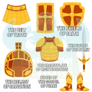 The Armor of God Clipart, Black and White, Digital Stamps, the Belt of ...