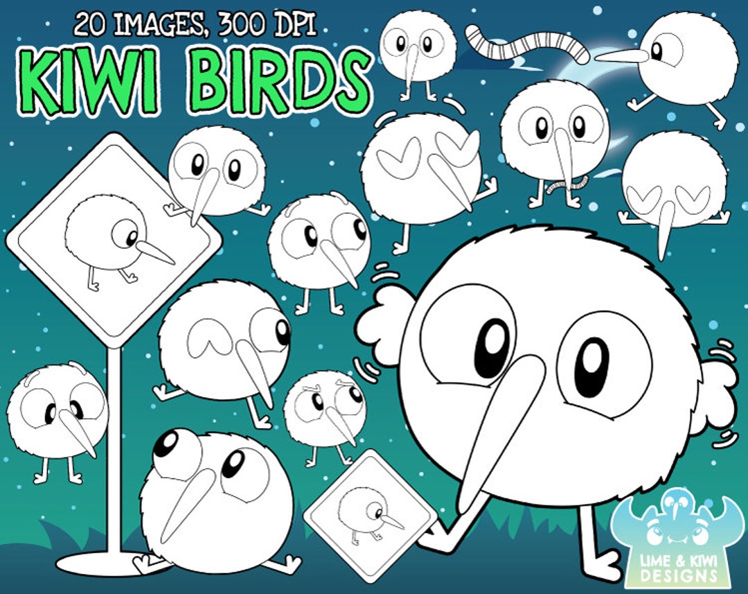 Kiwis Birds Digital Stamps Instant Download New Zealand NZ - Etsy