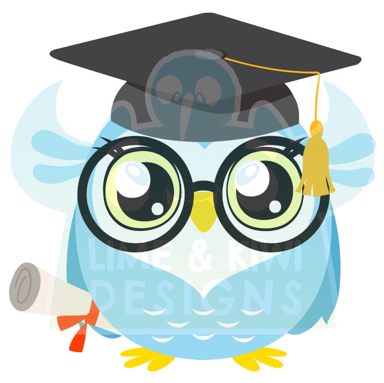 Graduation Owls Clipart Instant Download Celebration - Etsy UK