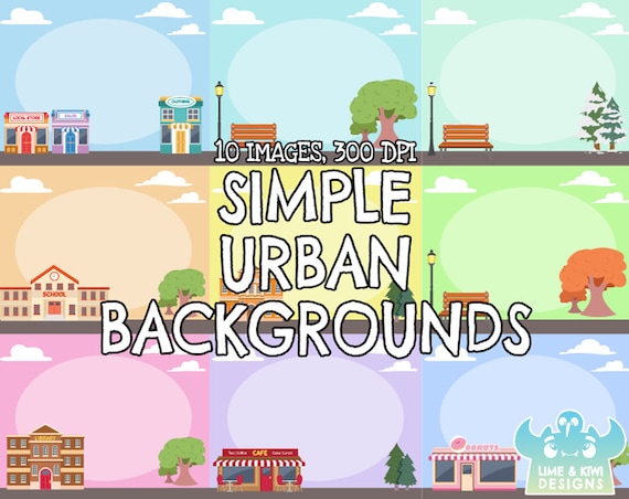 Simple Urban Backgrounds Clipartinstant Download Vector Art | Etsy UK