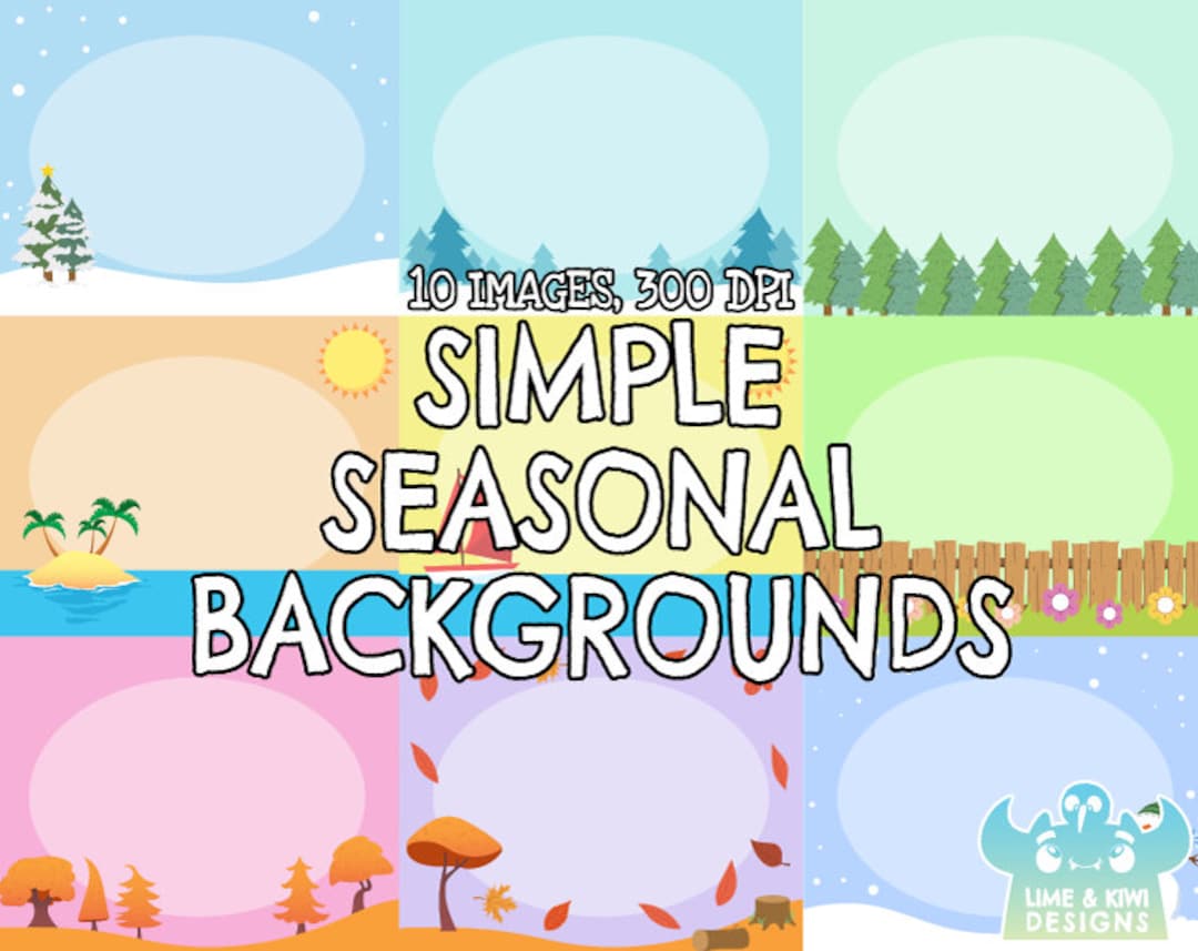 Simple Seasonal Backgrounds Clipart, Instant Download Art, Commercial ...