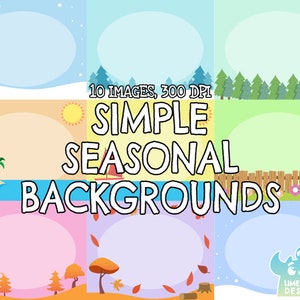 Simple Seasonal Backgrounds Clipart, Instant Download Art, Commercial ...