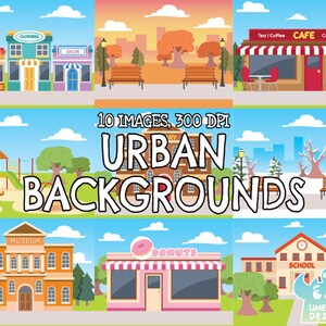 Community Buildings Clipart Bundle 1, Black and White, Digital Stamps ...