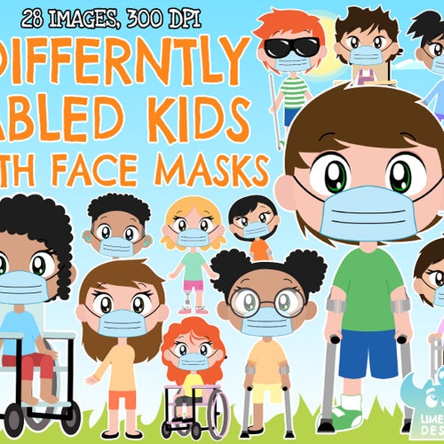 Differently Abled Kids Clipart Boy Girl Children Kids of | Etsy