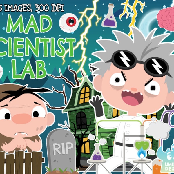 Mad Scientist Clipart - Etsy