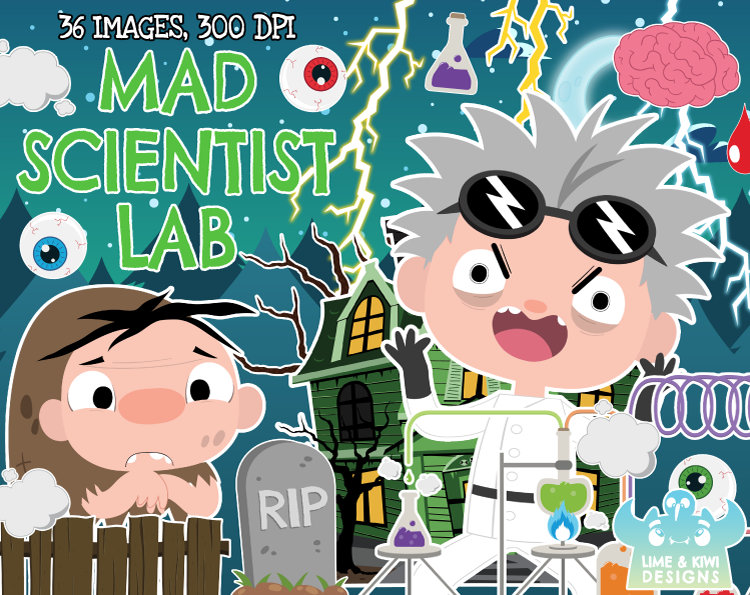 Mad Scientist Lab Cartoon