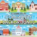 Community Buildings Clipart Bundle 1, Black and White, Digital Stamps ...