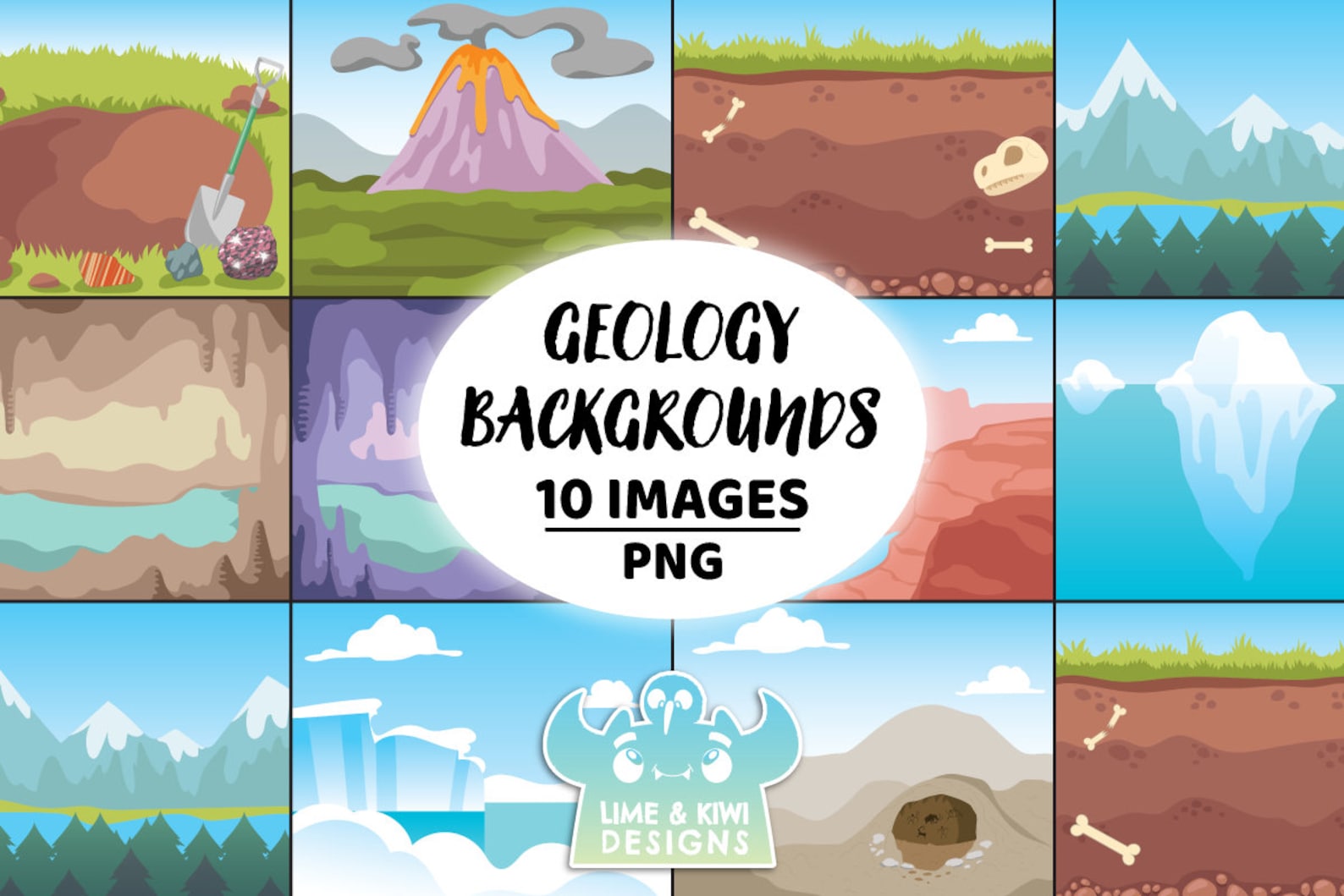 Themed Backgrounds Bundle - Pack 1, Geology, Geology, School, Preschool ...