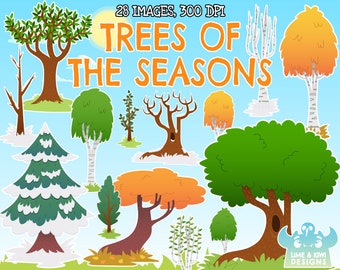 Clipart Seasonal Trees INSTANT DOWNLOAD - Etsy