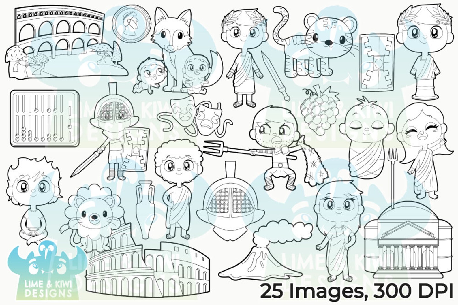 Ancient Rome Digital Stamps Instant Download Vector Art - Etsy UK