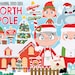 North Pole Clipart, Black and White, Digital Stamps, Commercial Use ...