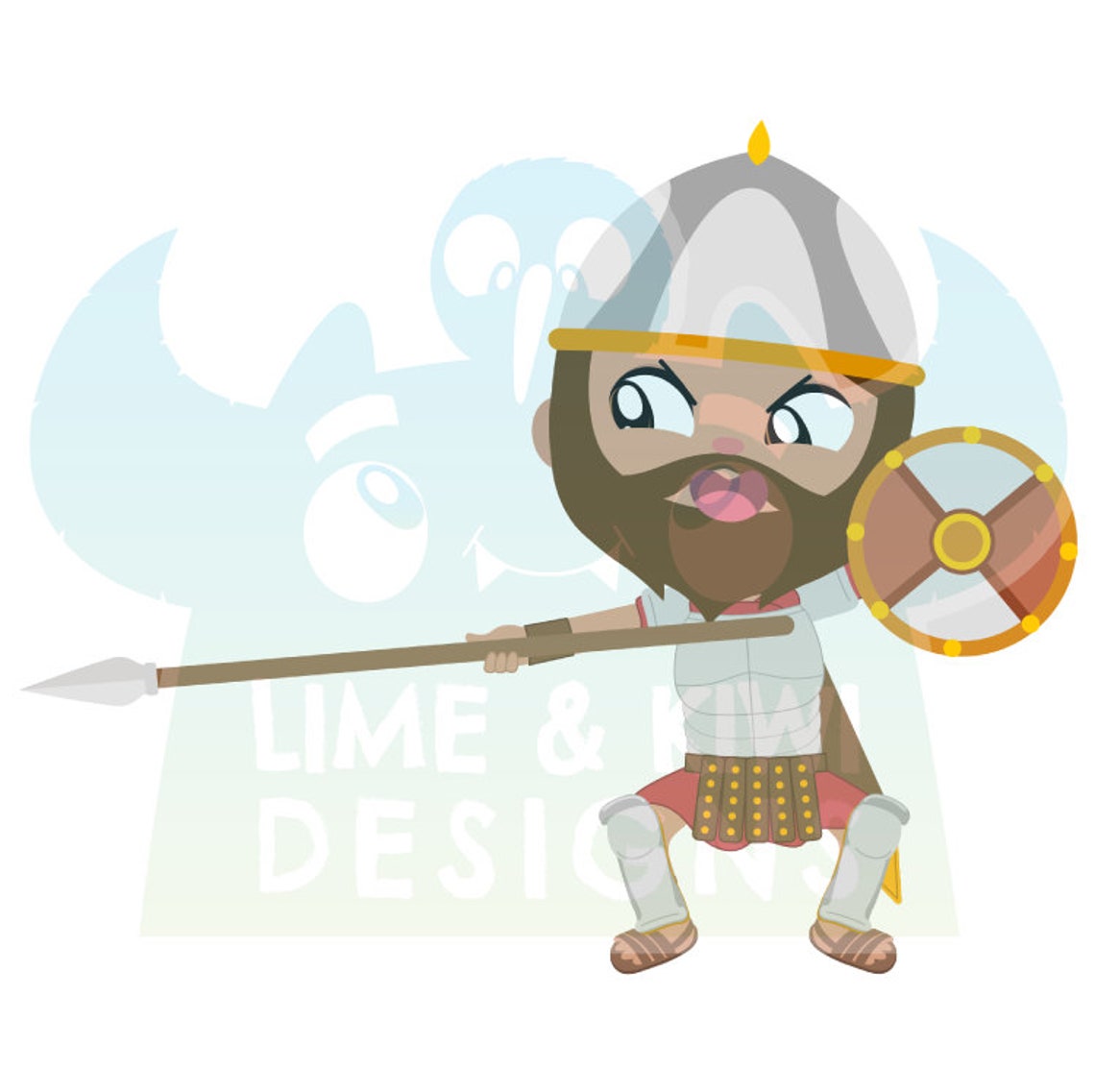 David & Goliath Clipart, Black and White, Digital Stamps, Bible Stories ...