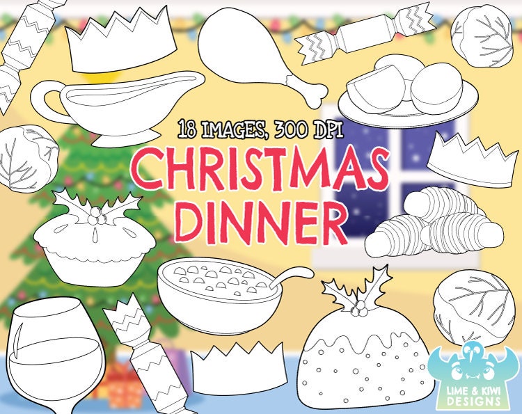 Christmas Dinner Pictures Clip Art