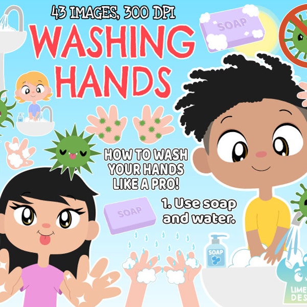Kids Hygiene Clip Art - Etsy